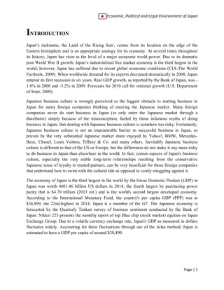 Economic, Political and Legal Environment of Japan | PDF