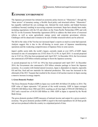 Economic, Political and Legal Environment of Japan | PDF