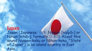 Japan Food, culture and much more information | PPTX