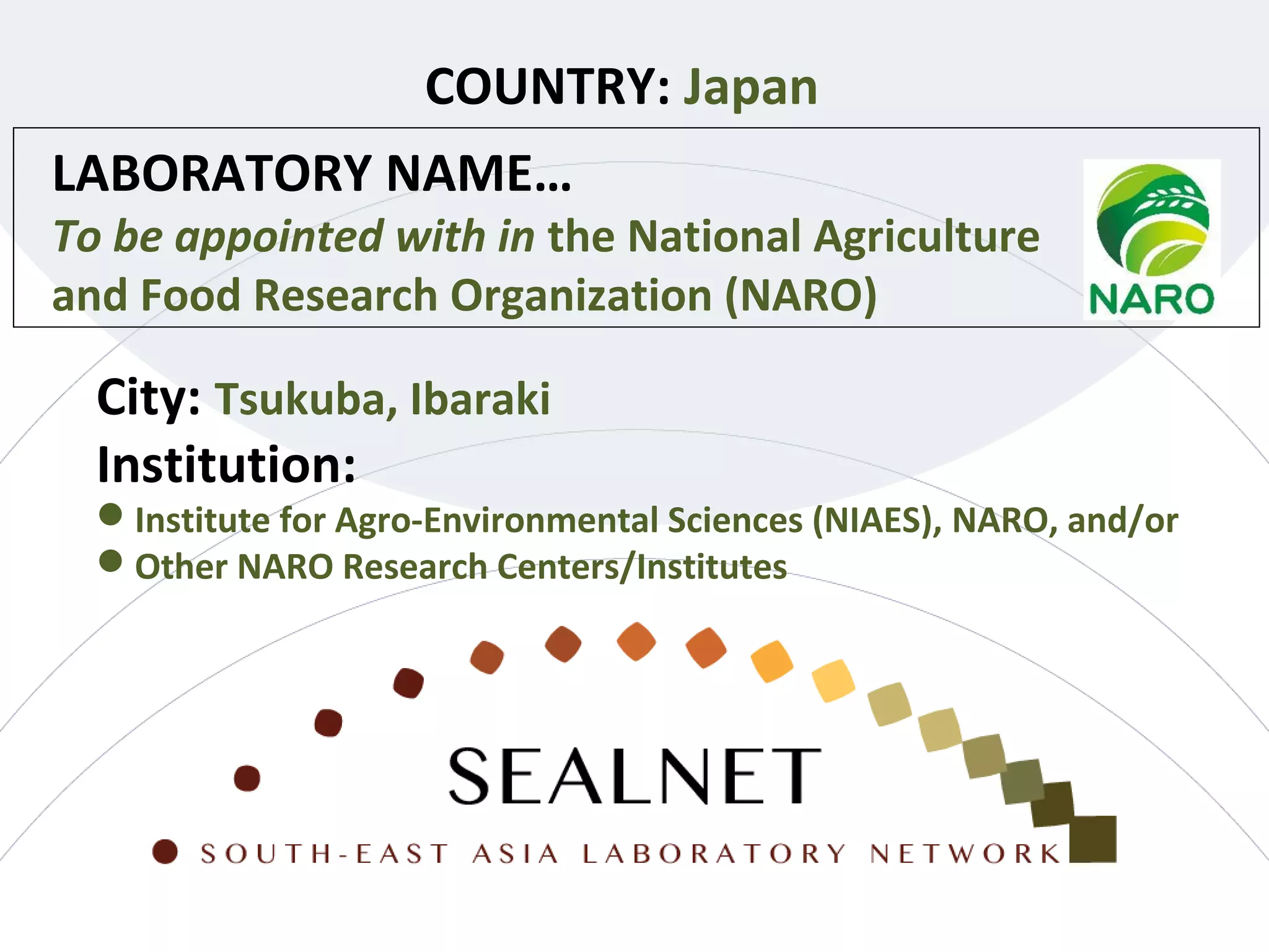 Japan, National Agriculture and Food Research Organization (NARO) | PPT