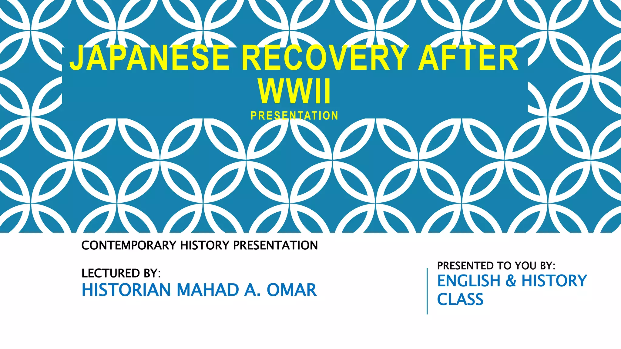 Japanese Recovery after WW II | PPTX