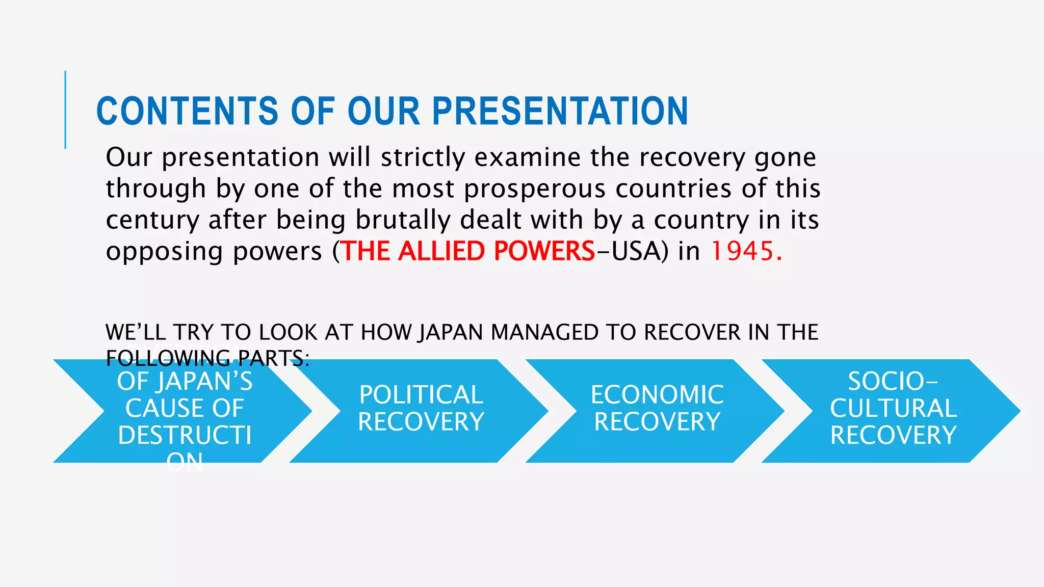 Japanese Recovery after WW II | PPTX