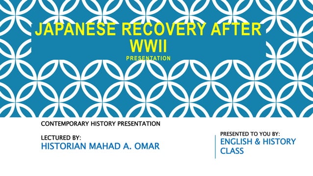 Japanese Recovery after WW II | PPT
