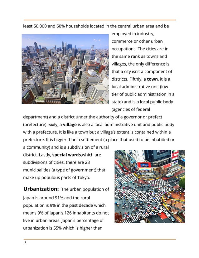 Japan report (urbanization, settlement hierarchy, GDP & etc) | PDF