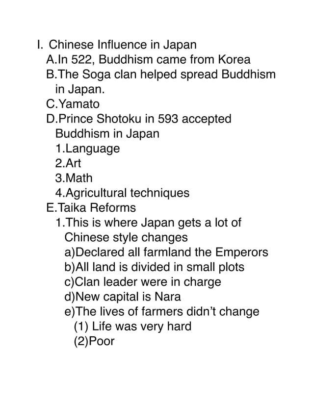 Japan Notes Chapter 9, Lesson 2 | PDF