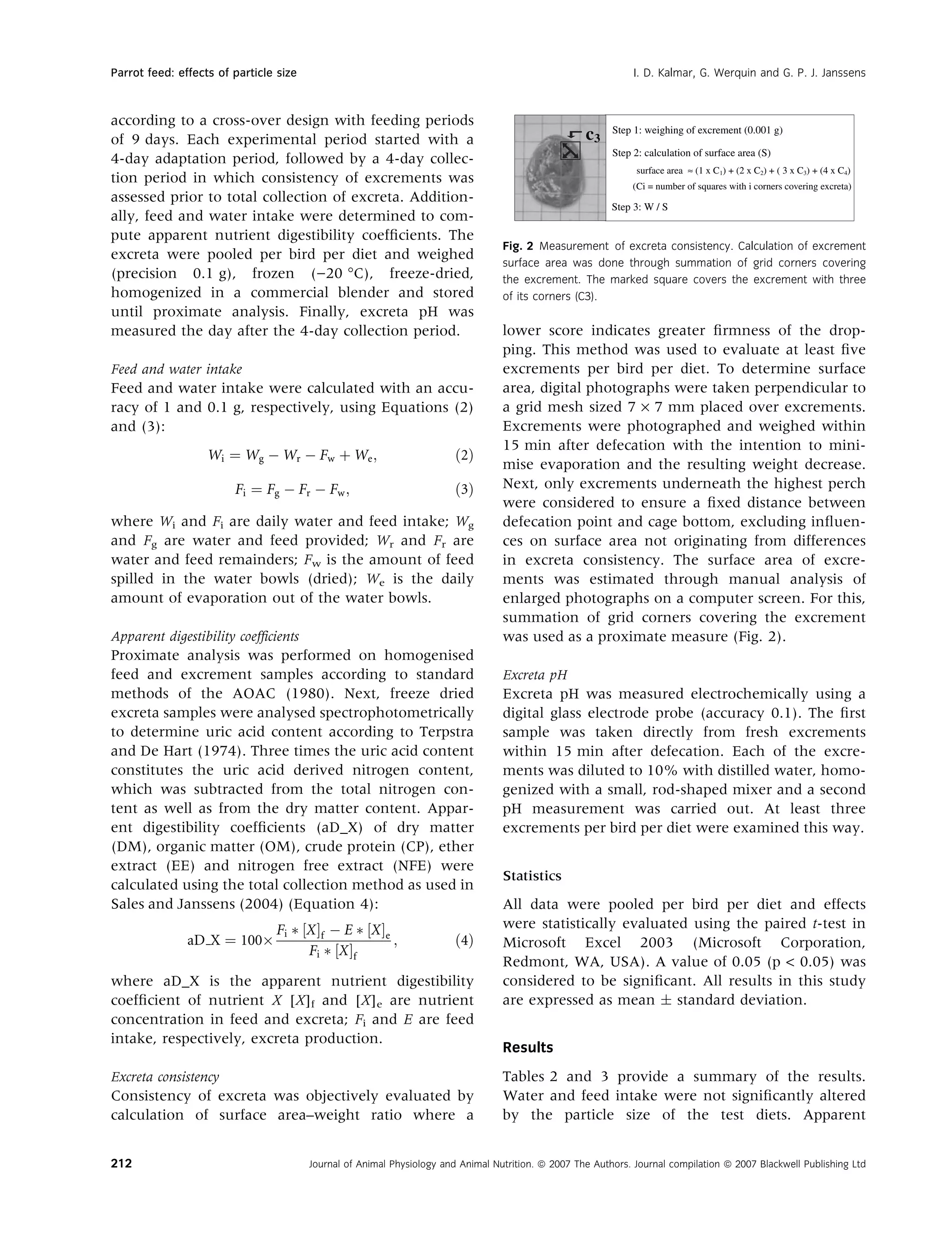 Parrot Food Particle Size | PDF