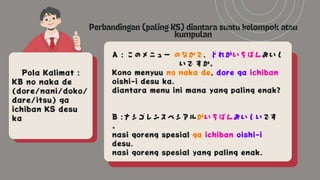 PPT BAHASA JEPANG MATERI ICHIBAN SUKI DESU (YANG PALING DISUKAI) | PPTX