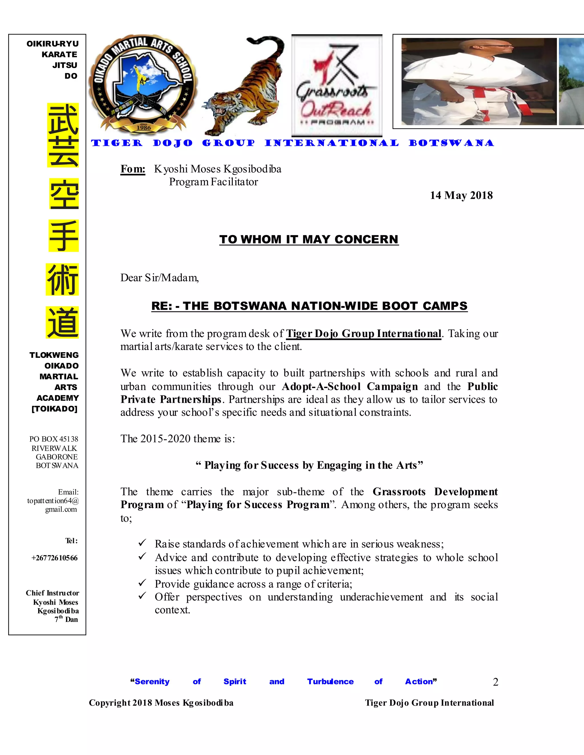 Karate Boot Camp Proposal 2018 | PDF