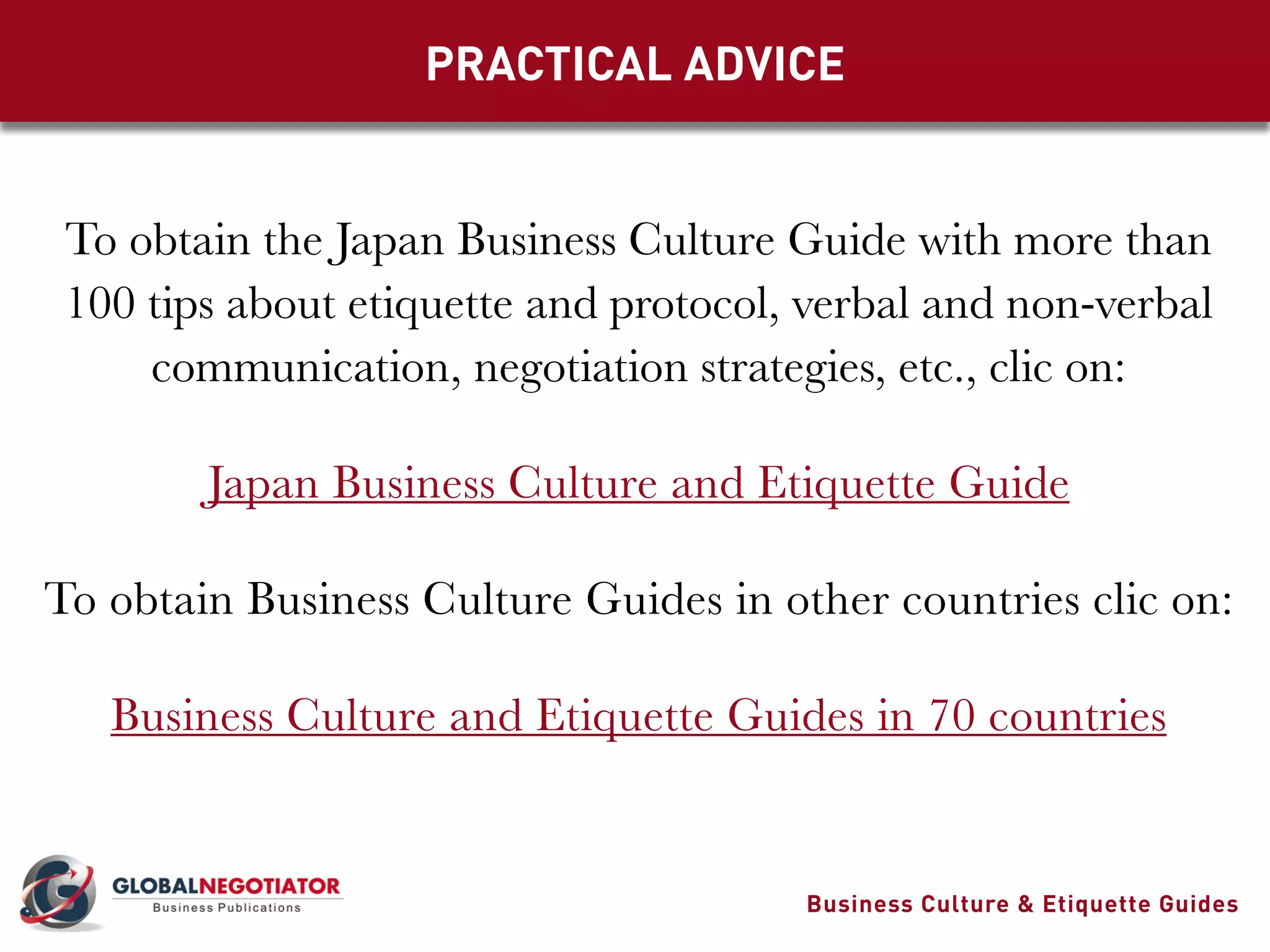 JAPAN BUSINESS CULTURE AND ETIQUETTE GUIDE | PDF