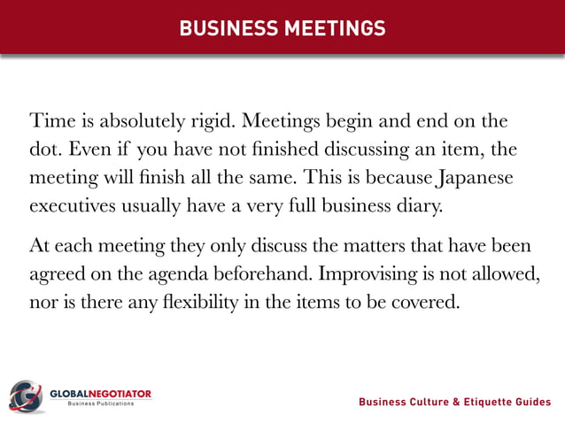 JAPAN BUSINESS CULTURE AND ETIQUETTE GUIDE | PDF