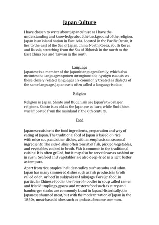 Japan culture | DOCX
