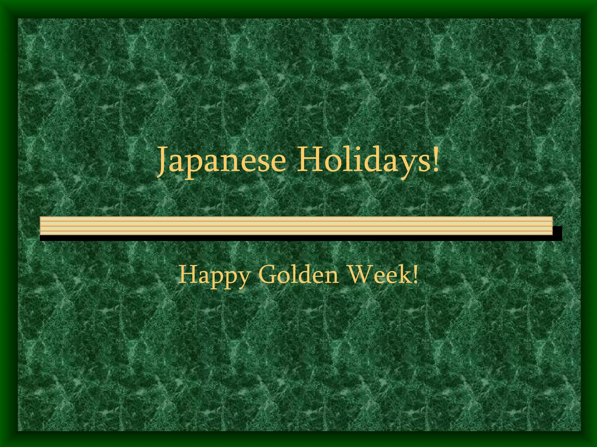 Japanese Holidays! | PPT