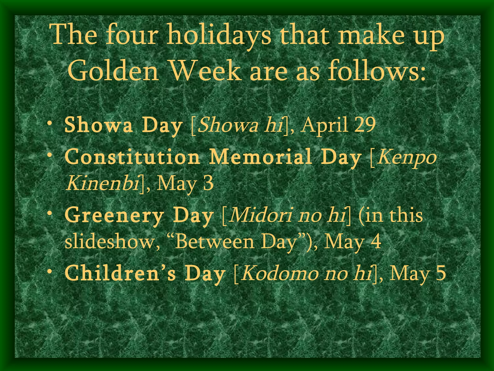 Japanese Holidays! | PPT