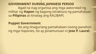 JAPANESE-REGIME/THE JAPANESE PERIOD(1941-1945) | PPTX