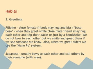 Japanese and filipino culture | PDF
