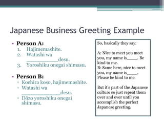 Japanese Business Etiquettes | PPTX