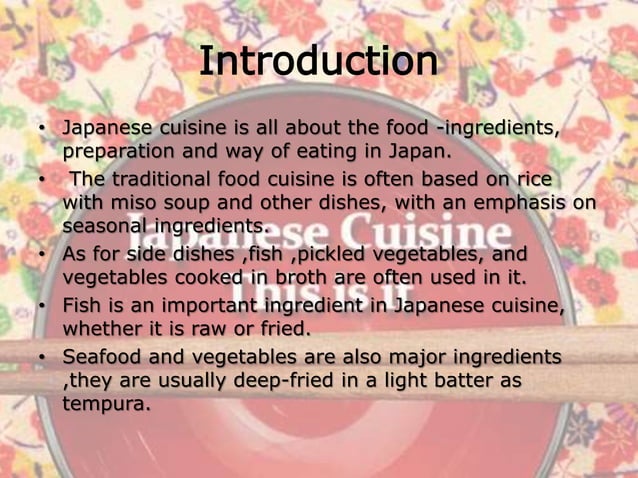Japanese culinary traditions | PPTX