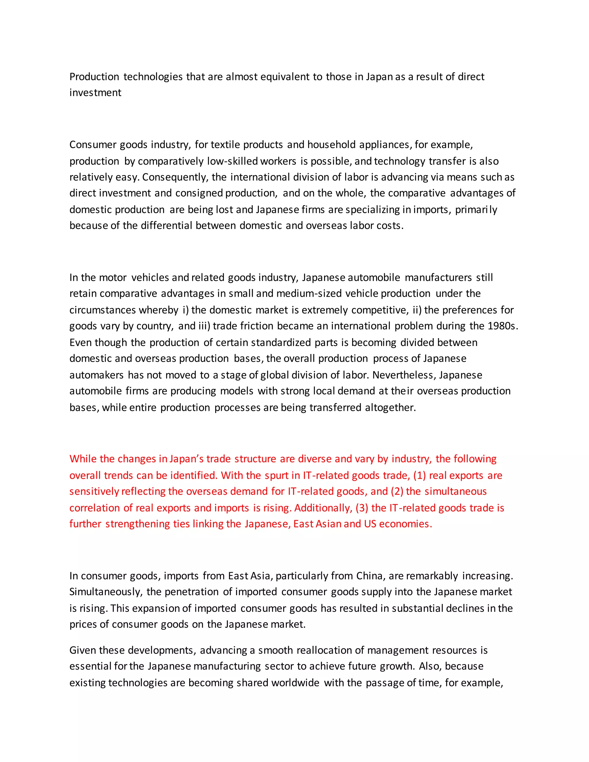 Japanese economy globalisation | DOCX