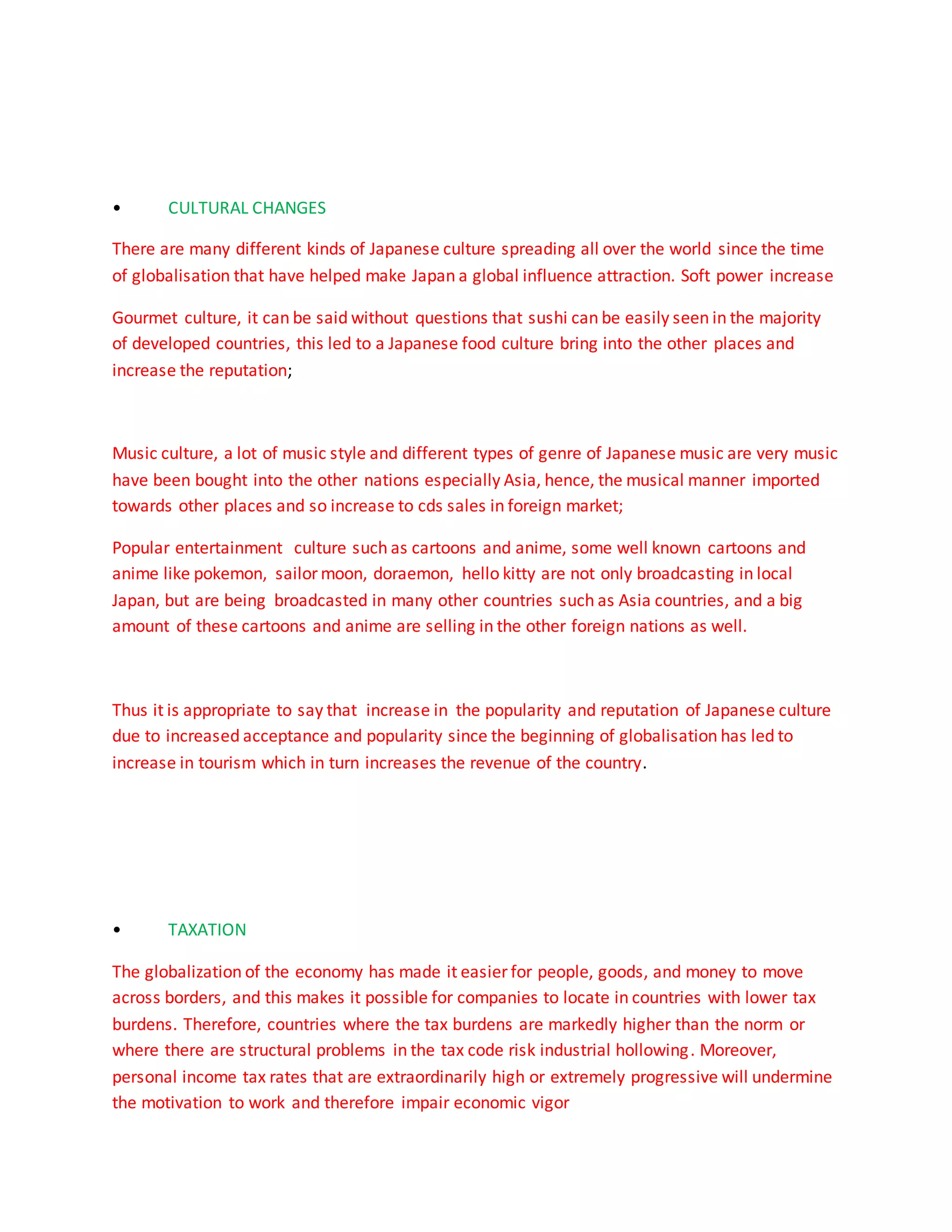 Japanese economy globalisation | DOCX