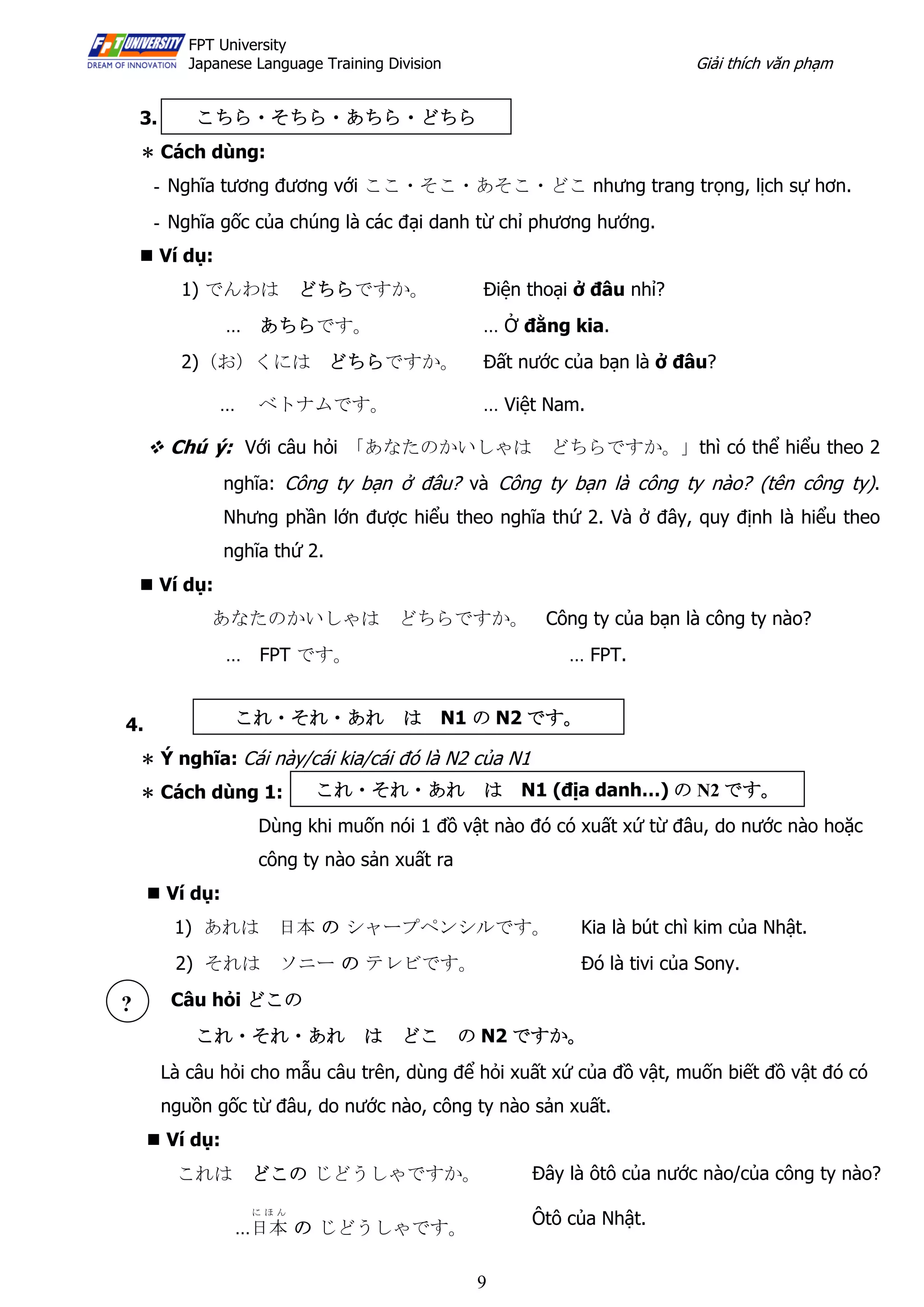 Japanese elementary 1_grammar_explanation | PDF