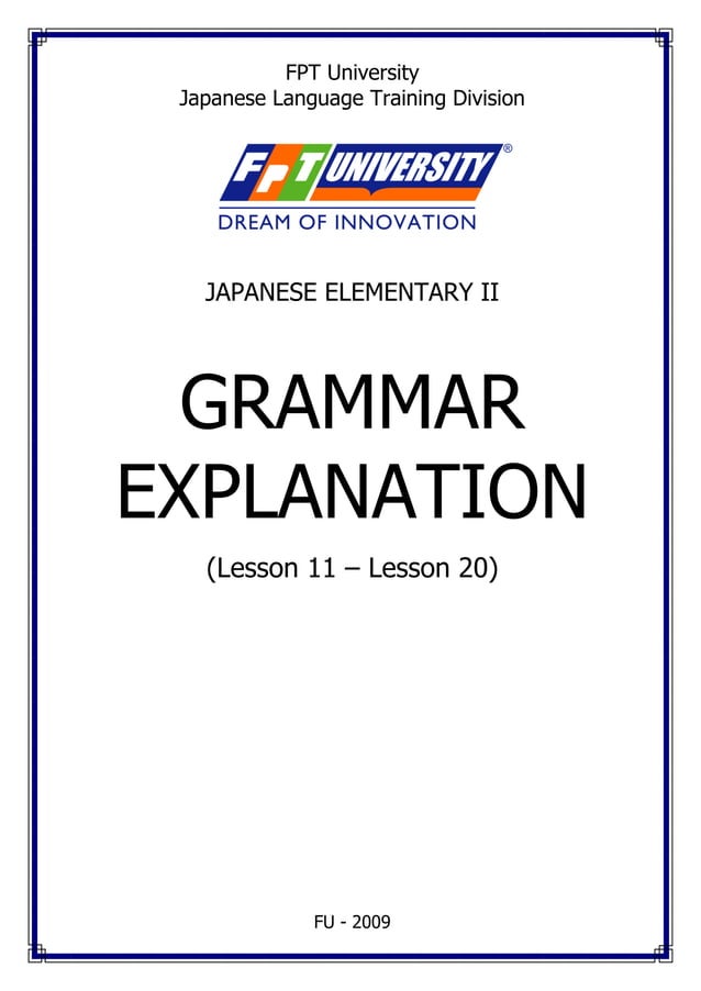 Japanese elementary 1_grammar_explanation | PDF