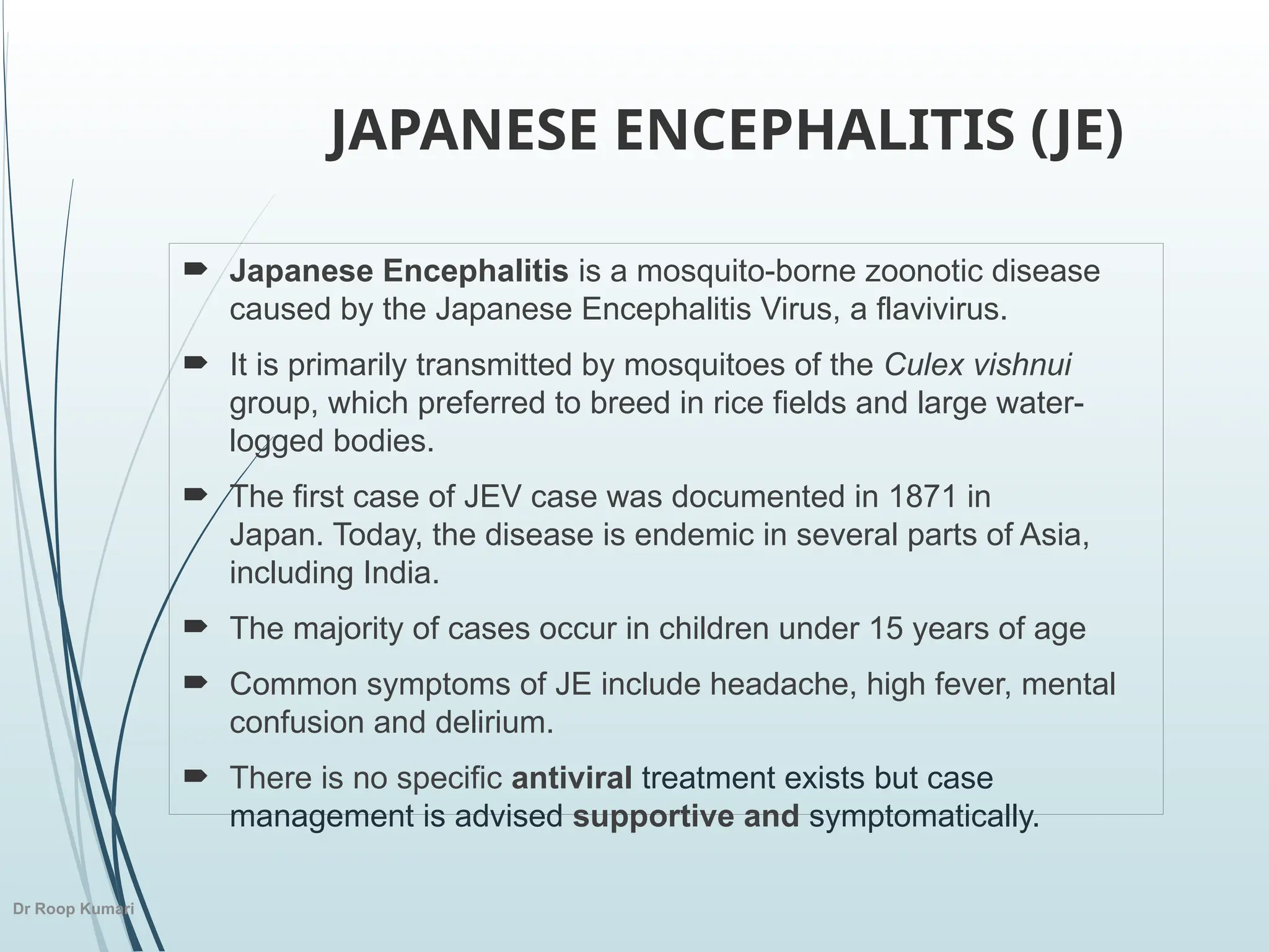Japanese Encephalitis in India : Transmission dynamics & Control ...