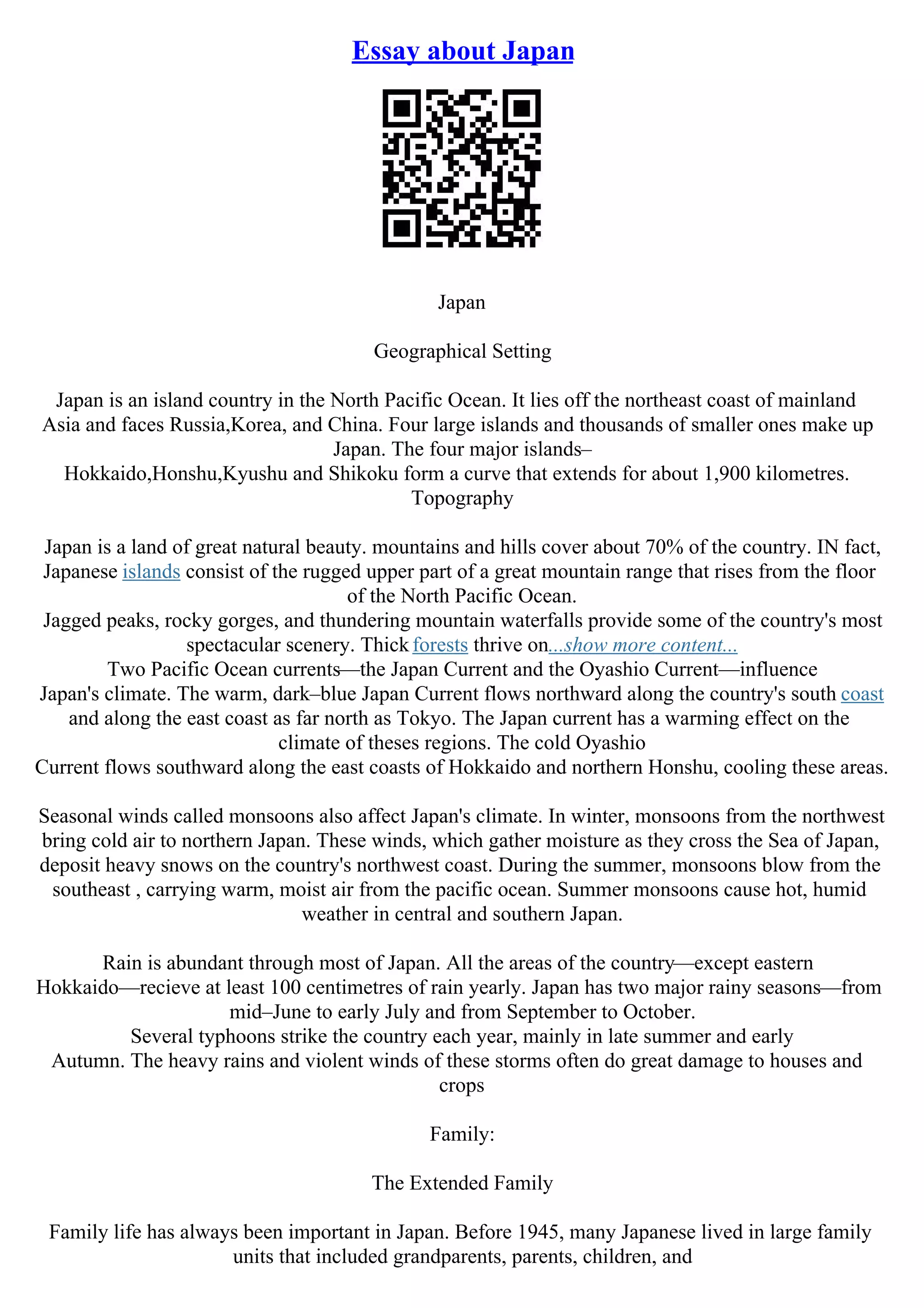 Japanese Essay Paper | PDF