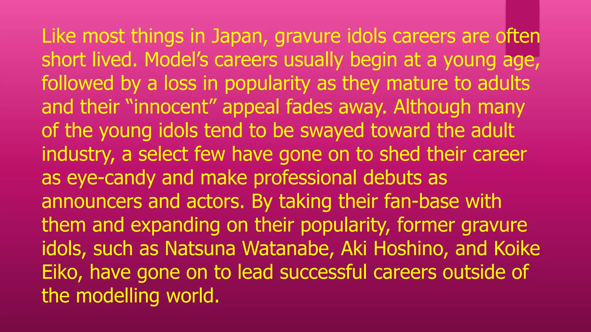 Japanese gravure idols | PPTX