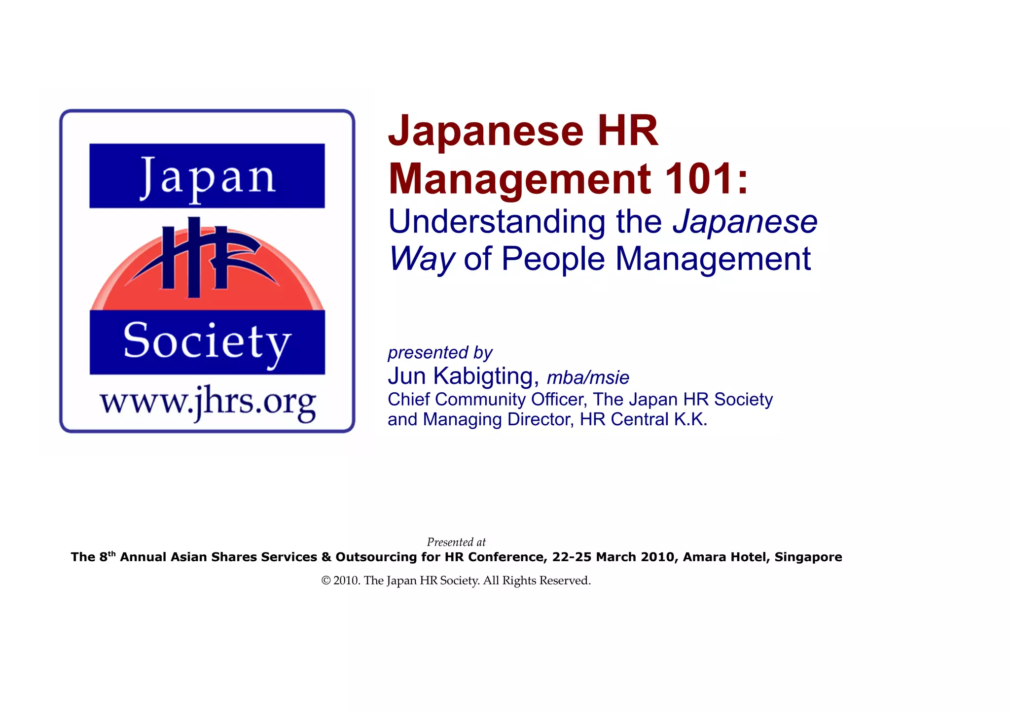 Japanese HRM 101: Understanding the Japanese Way of People Management | PDF