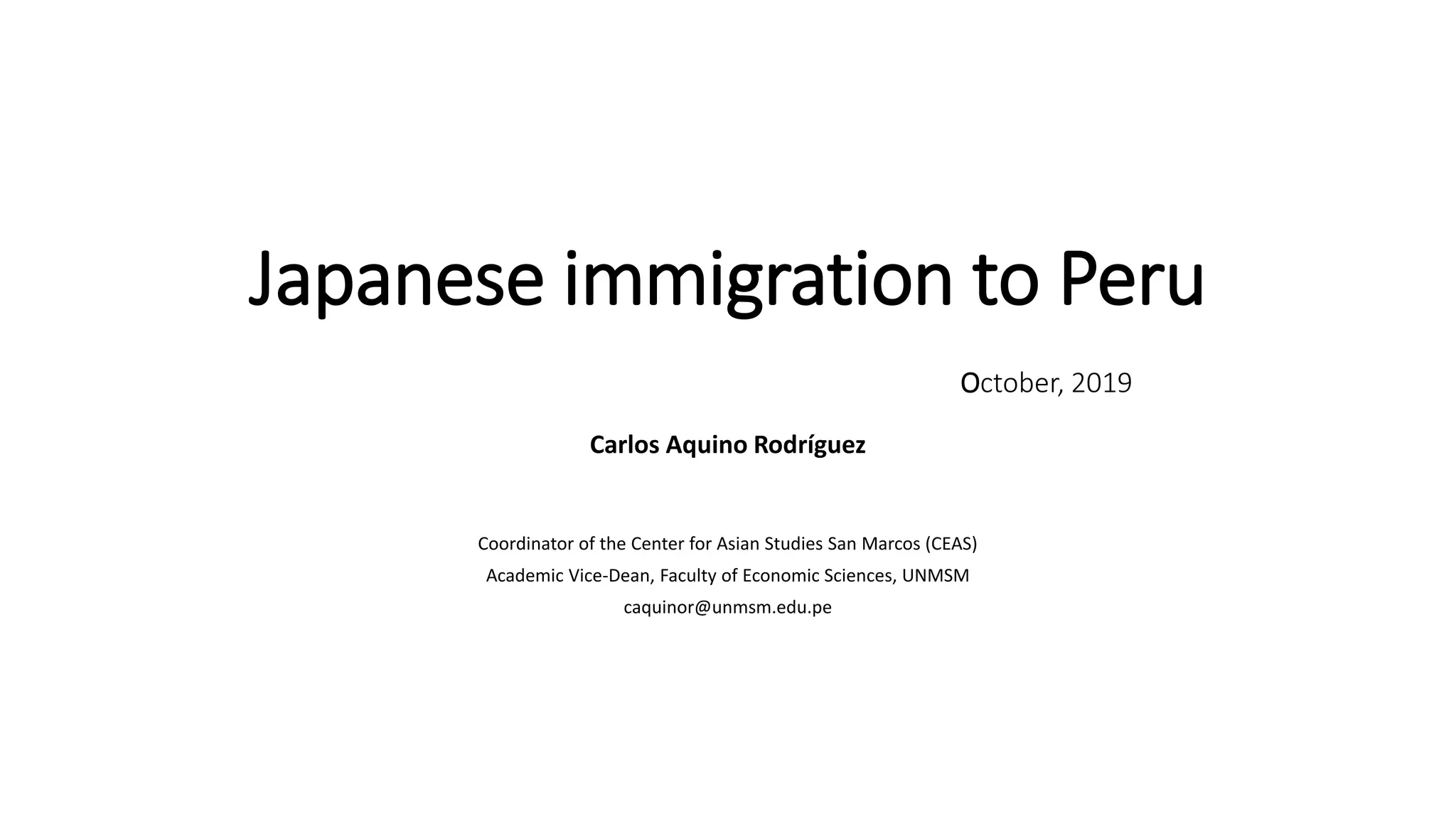 Japanese immigration to peru | PPTX