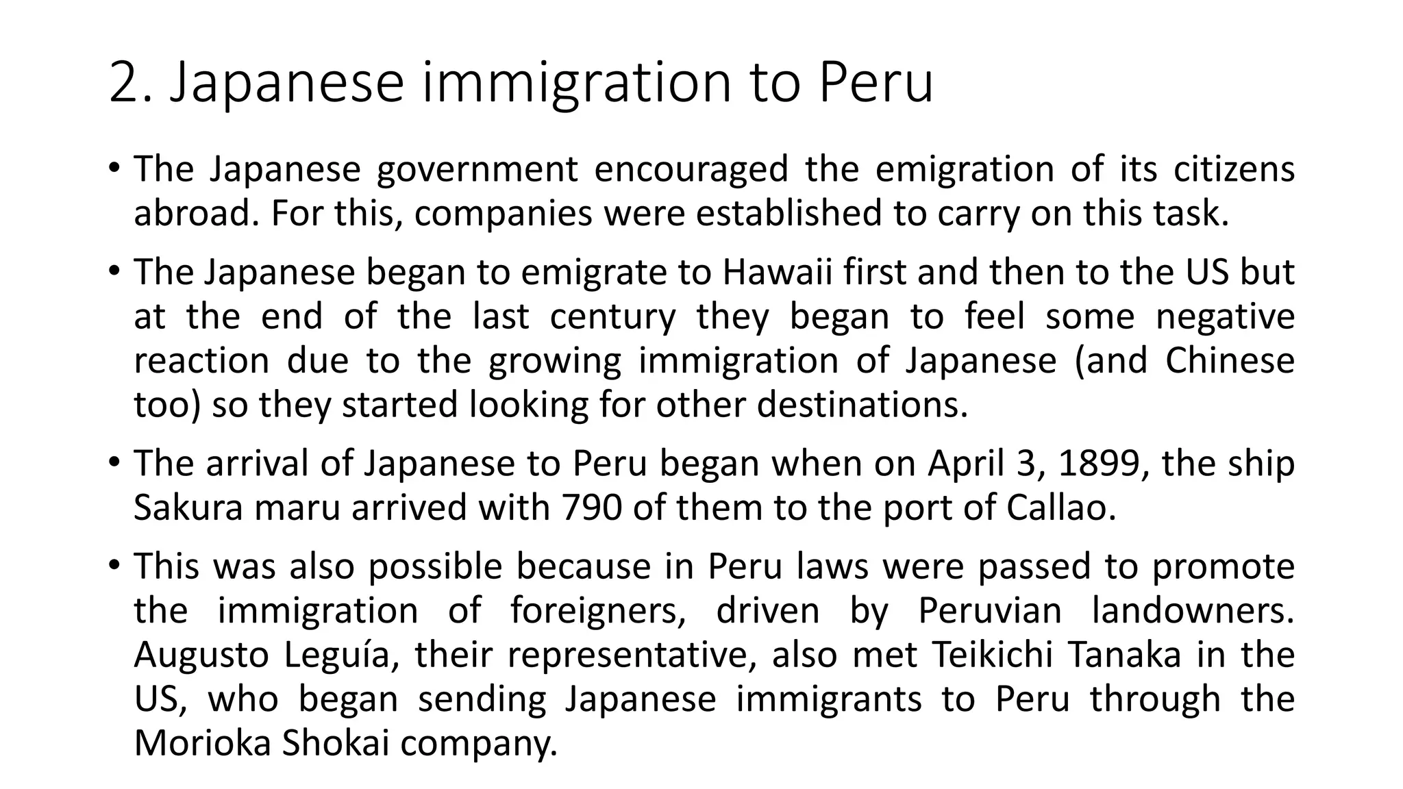 Japanese immigration to peru | PPTX