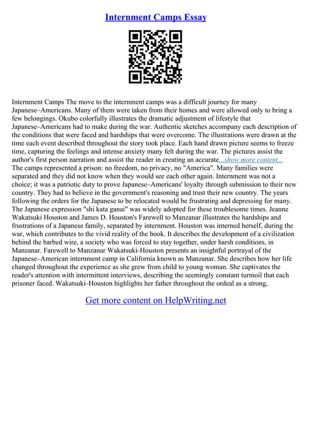 Japanese Internment Camps Essay | PDF | Drawing and Sketching | Arts ...