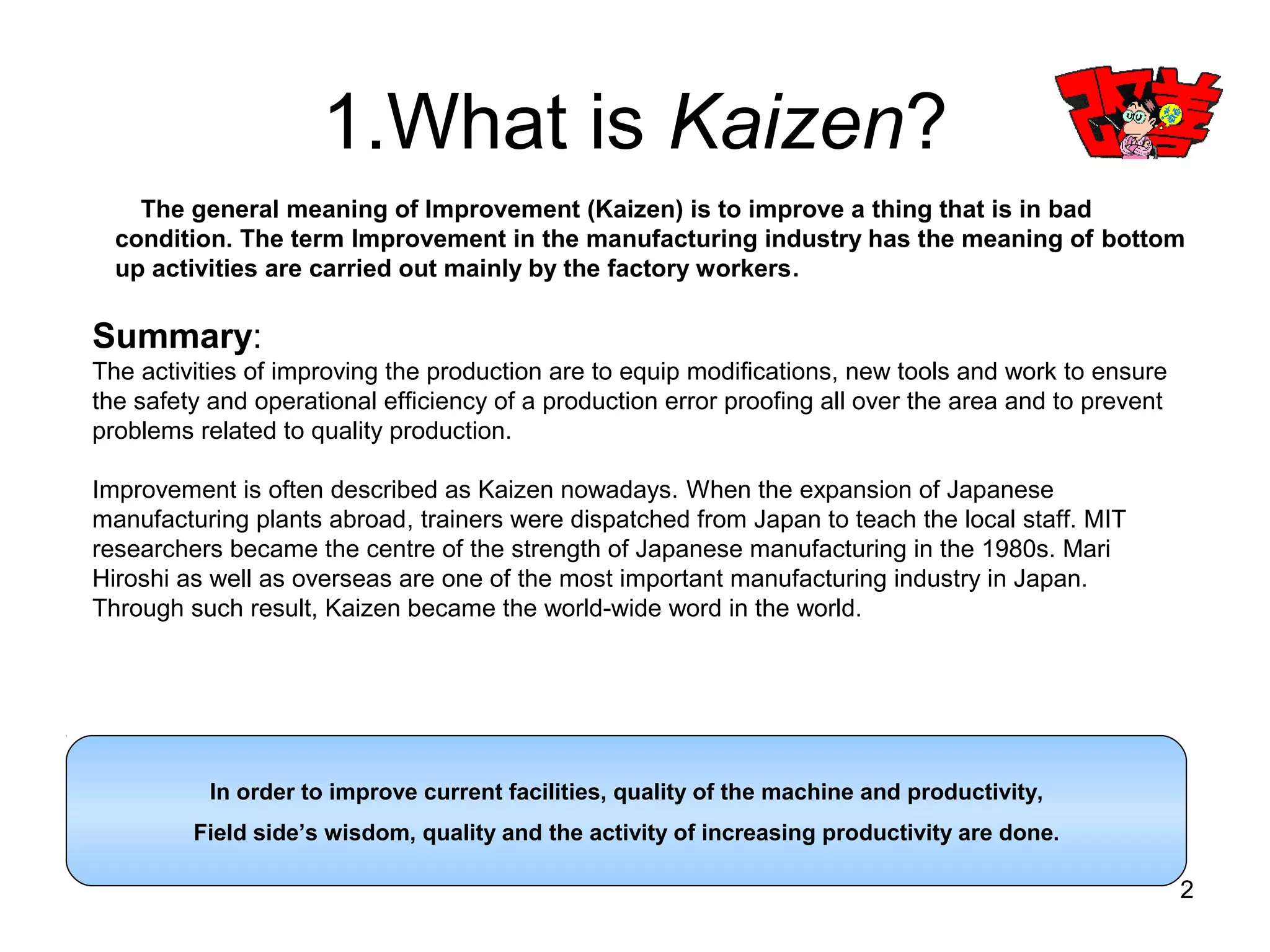 Gemba Kaizen for Lean manufacturing | Chap1:Kaizen Basic Education ...