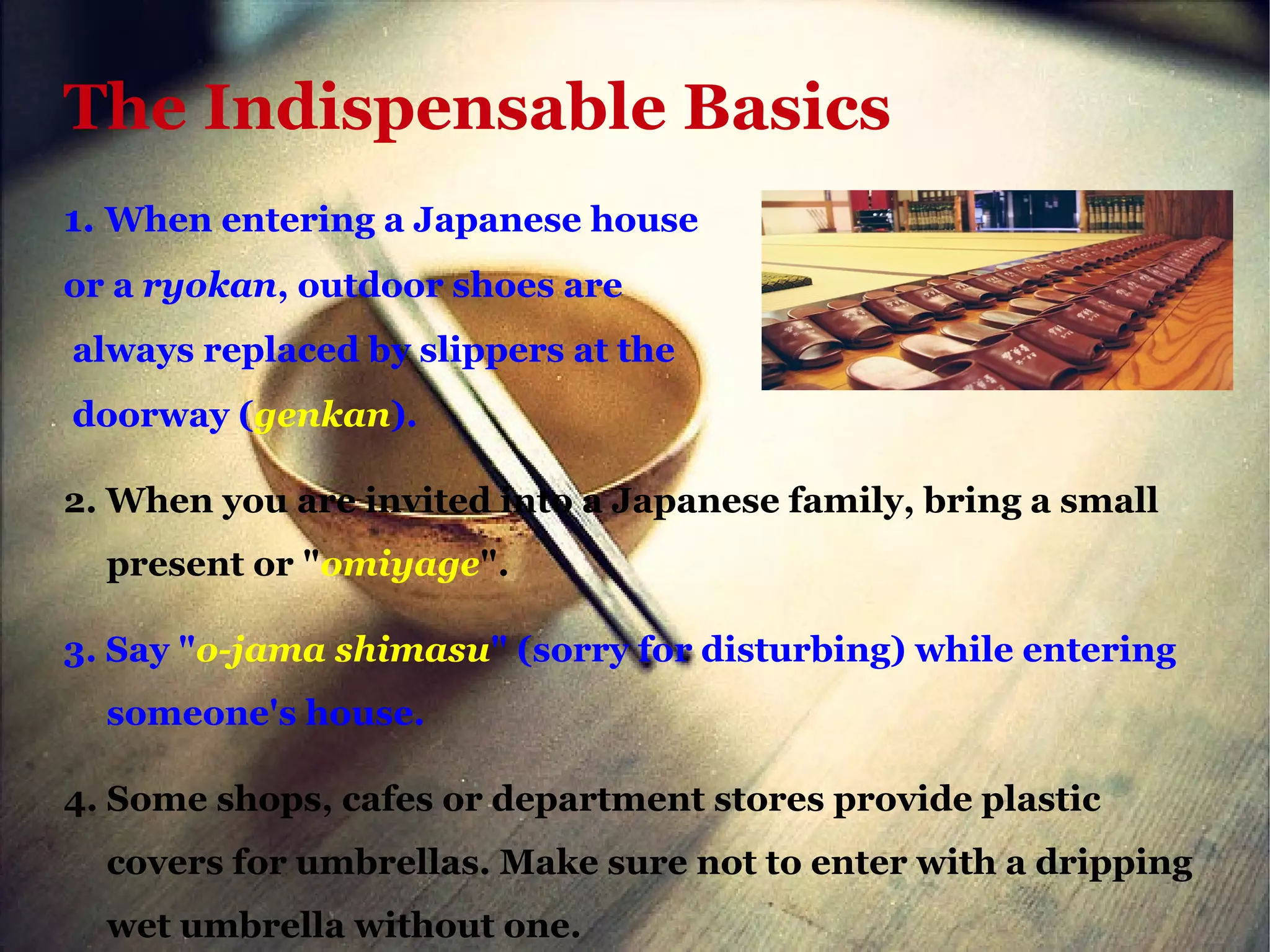 Japanese manners and etiquettes | PPT