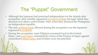 Japanese occupation | PPTX