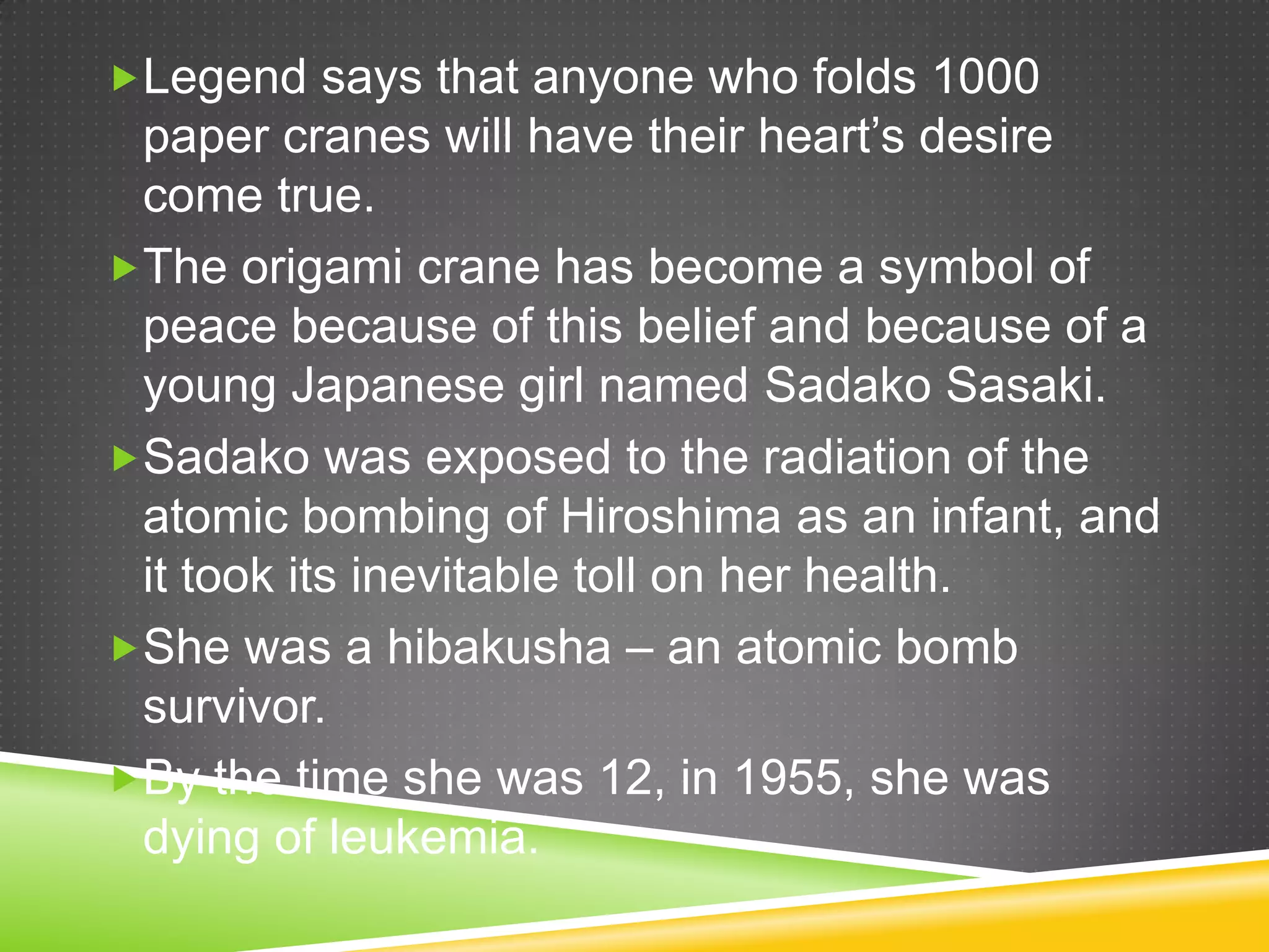 Japanese origami cranes | PPTX