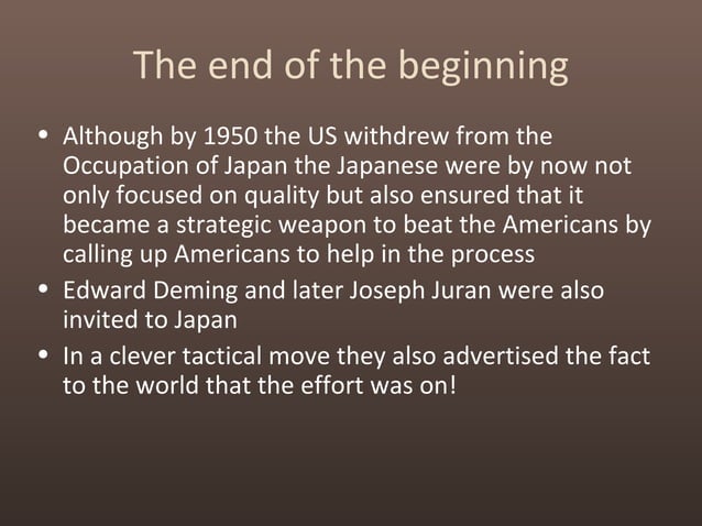 Japanese Quality | PPT | Business | Business and Finance