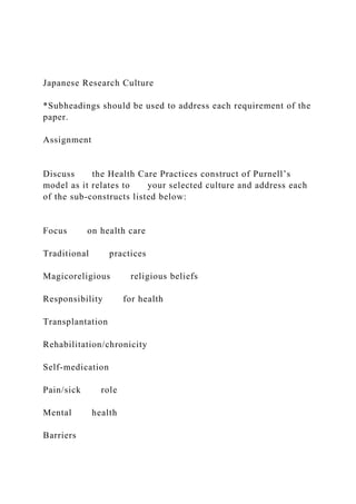 Japanese Research CultureSubheadings should be used to addr | PDF