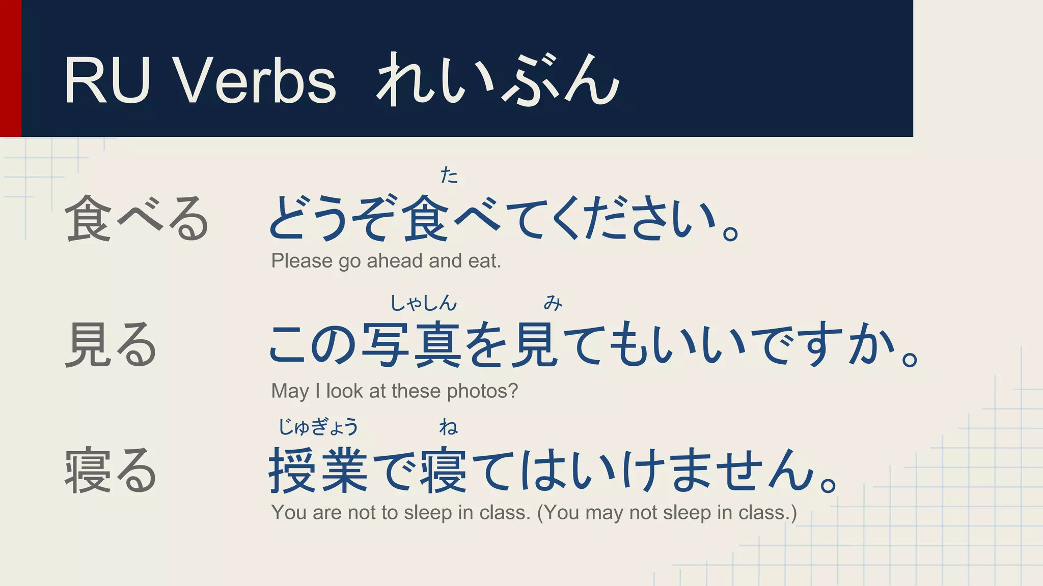 Japanese Te Form Verbs and Example Sentences | PPT