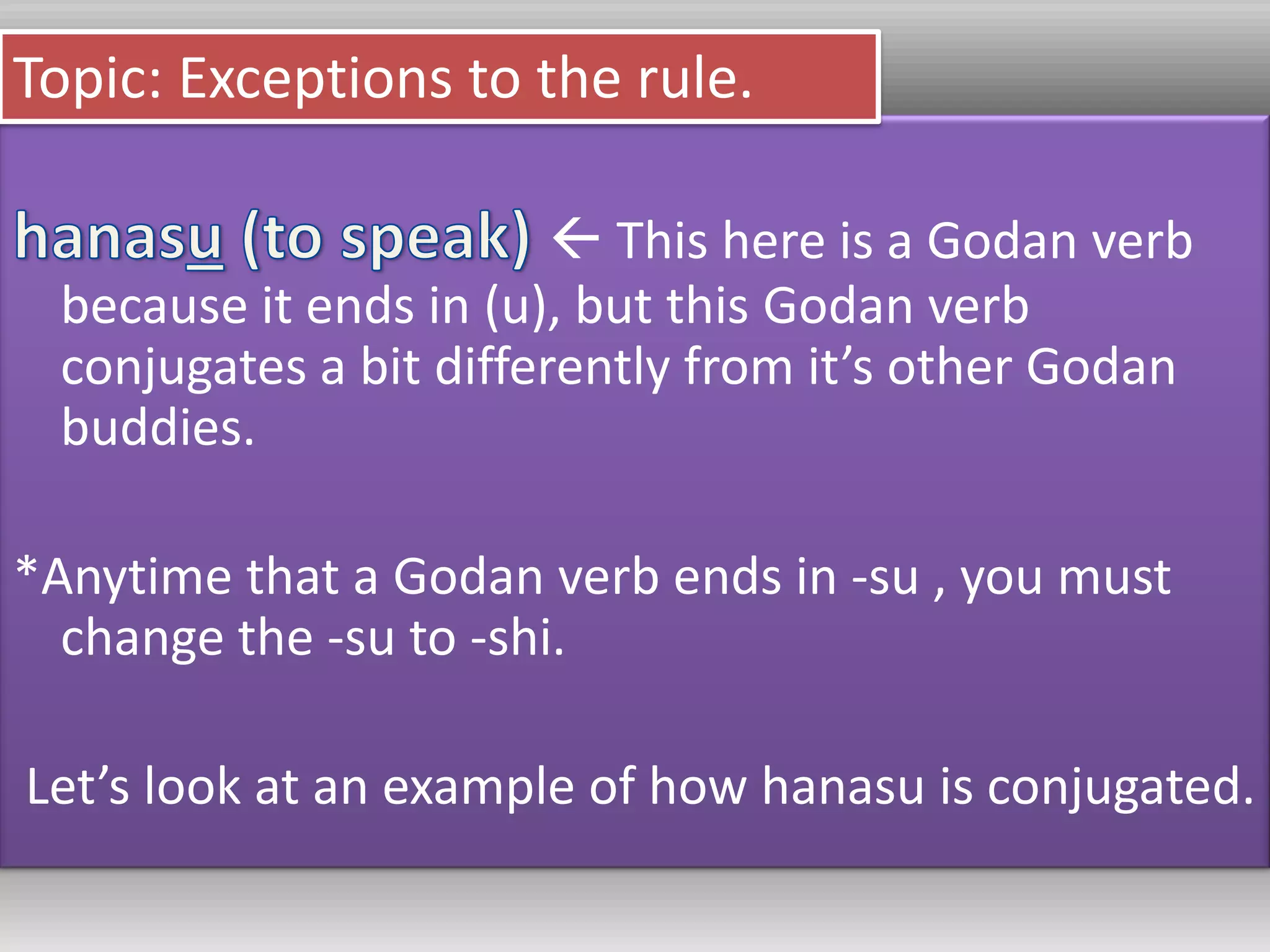 Japanese Verb Conjugation Part 1 | PPTX