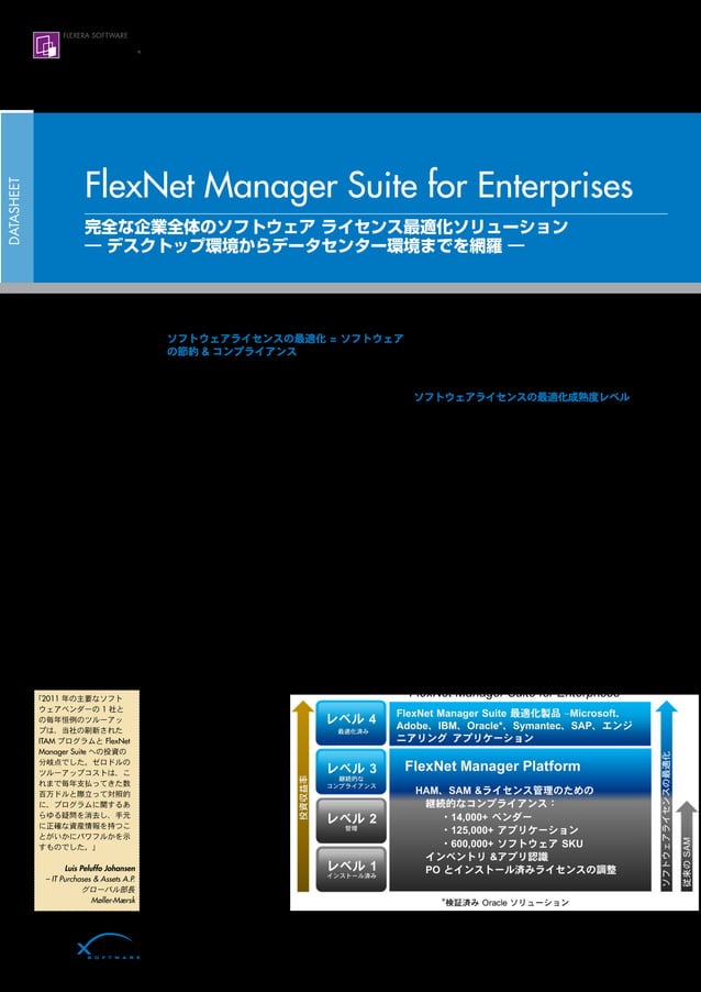 FlexNet Manager Suite for Enterprises Datasheet | PDF