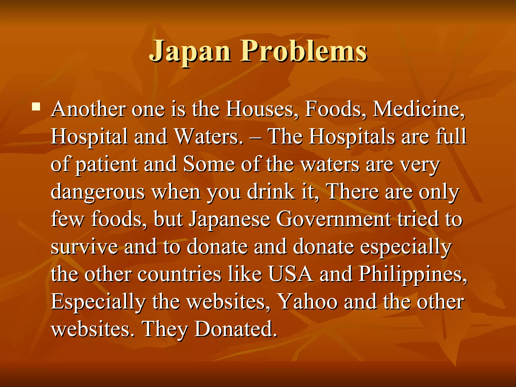 Japan Faces Problems | PPT
