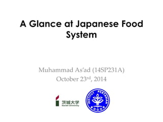 Japan food system in glance | PPTX
