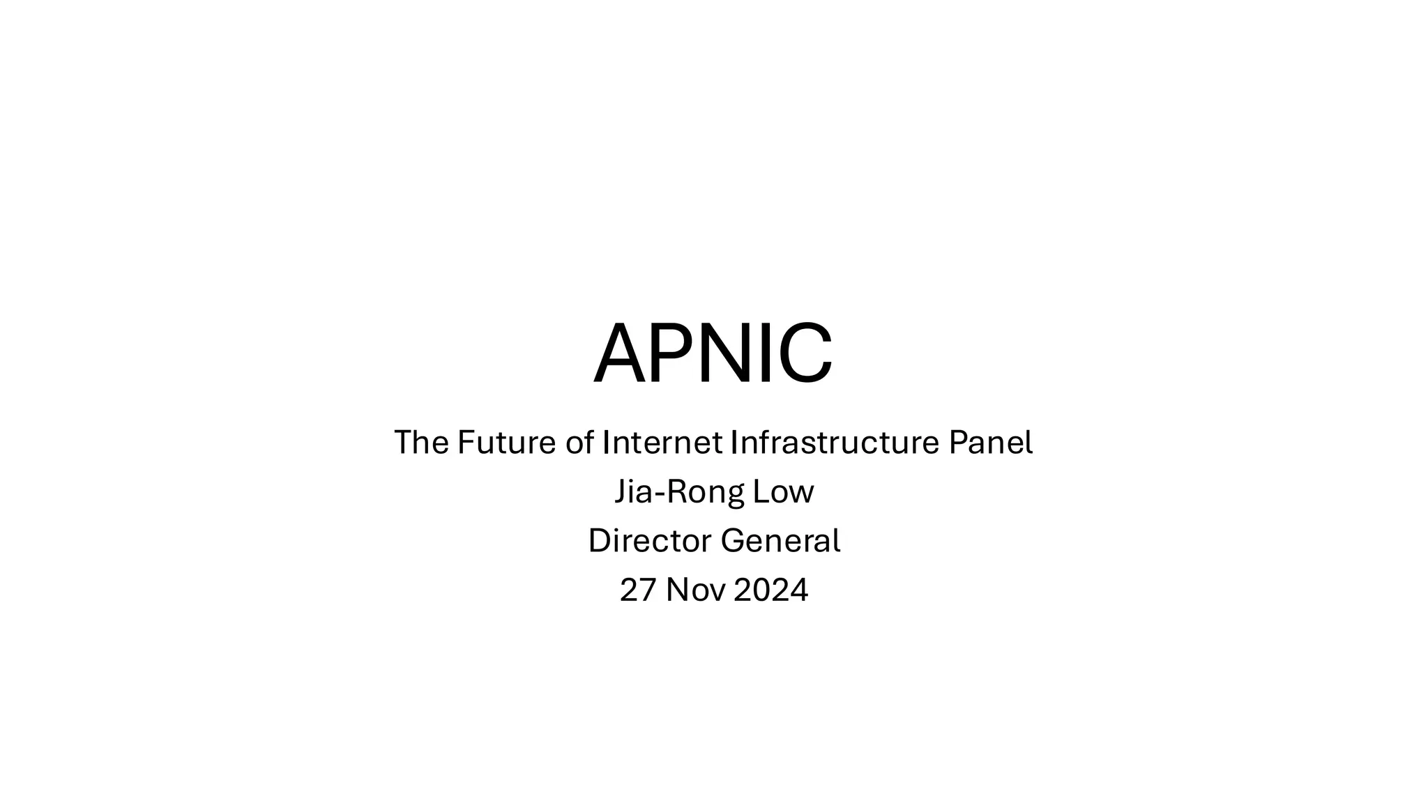 The Future of Internet Infrastructure Panel | PDF