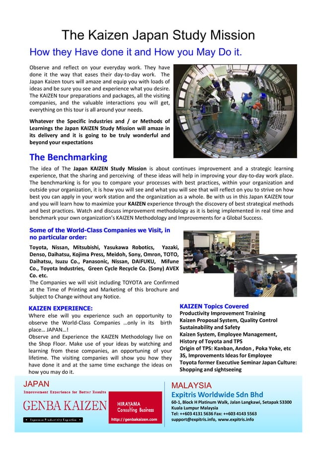 Japan KAIZEN STUDY MISSION MARCH 2019 | PDF
