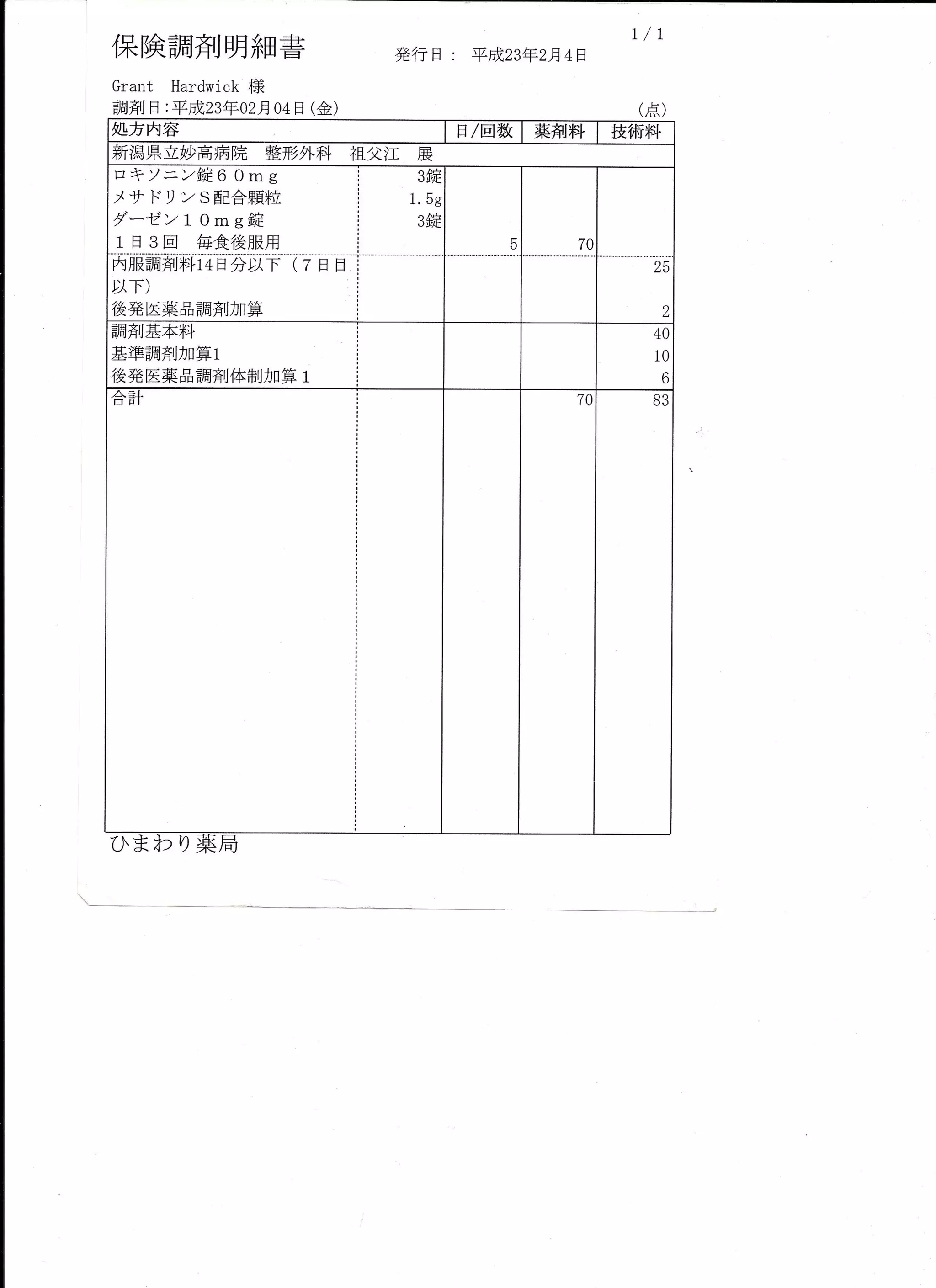 Japan medical receipts other0001 | PDF