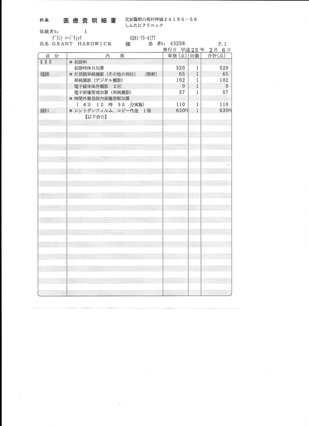 Japan medical receipts other0001 | PDF