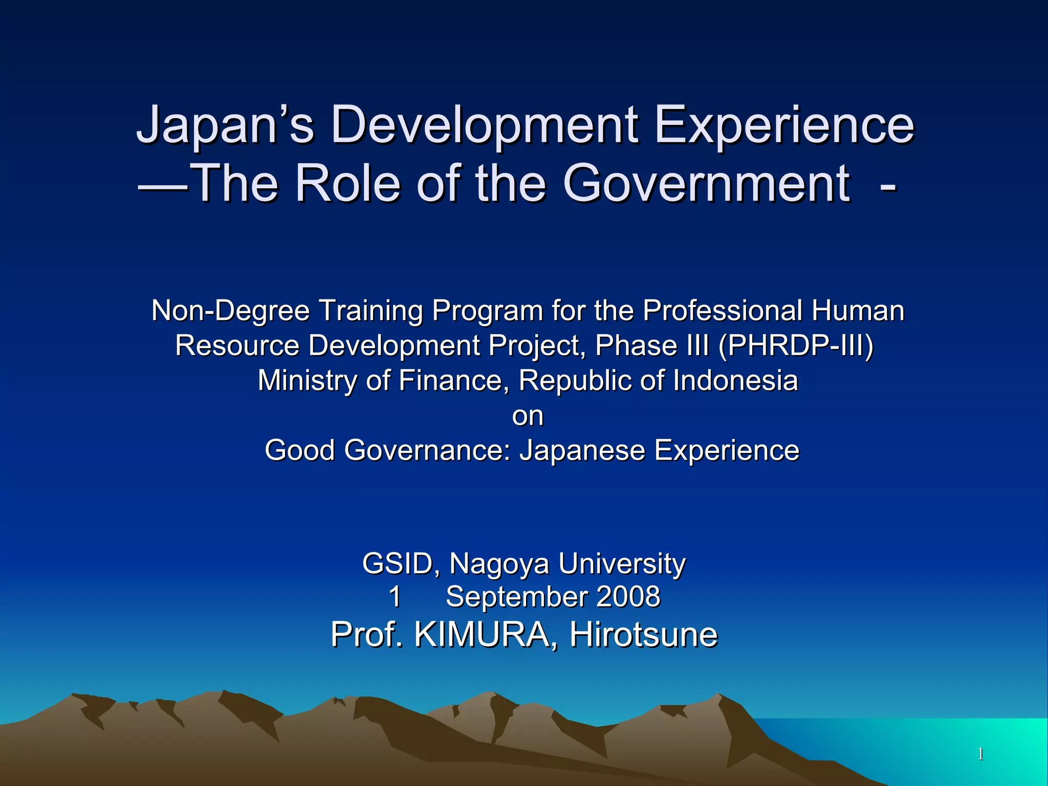 Japan’s development experience edited | PPT