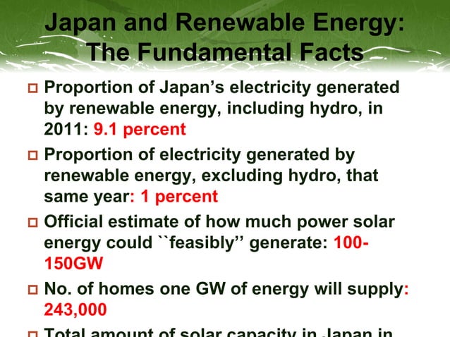 Japan’s renewable energy revolution | PPT