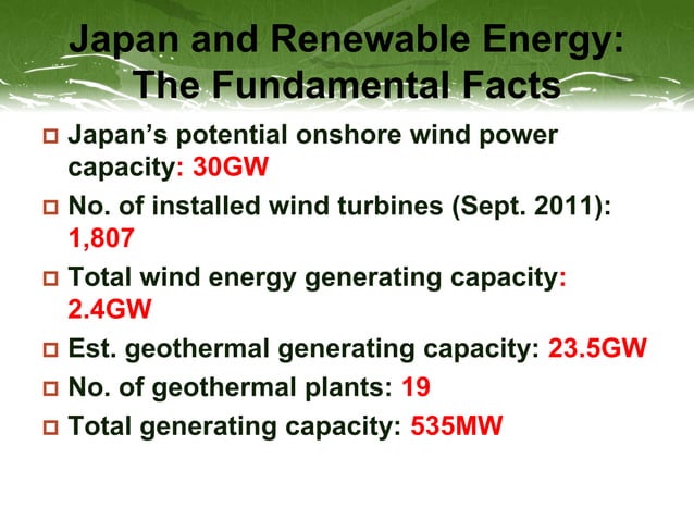Japan’s renewable energy revolution | PPT